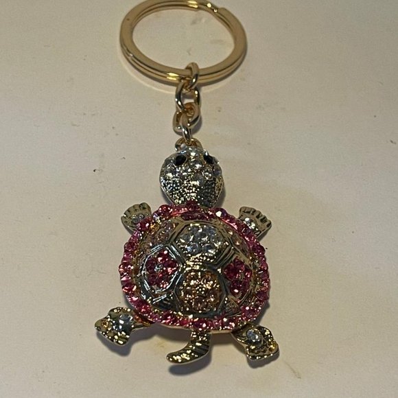 Fashion Jewelry | Accessories | Pink Rhinestone Turtle Key Ring New ...